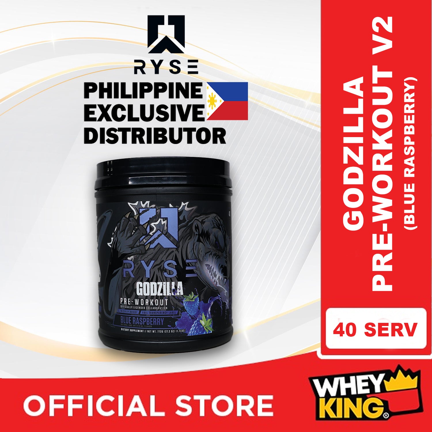 RYSE Godzilla PreWorkout I 40 Servings — Whey King Supplements