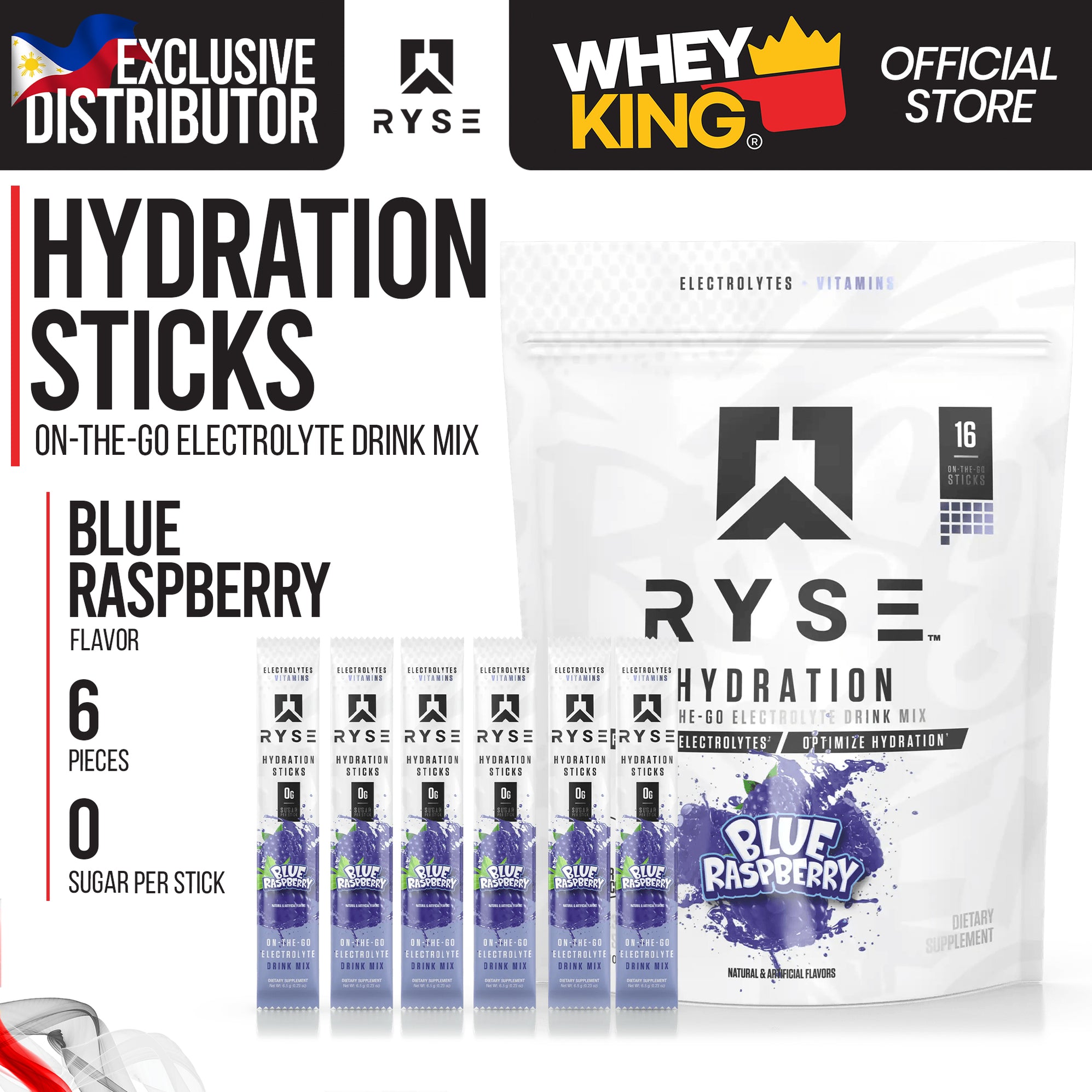 RYSE Hydration Sticks Hydration & Electrolytes - 6pcs — Whey King ...