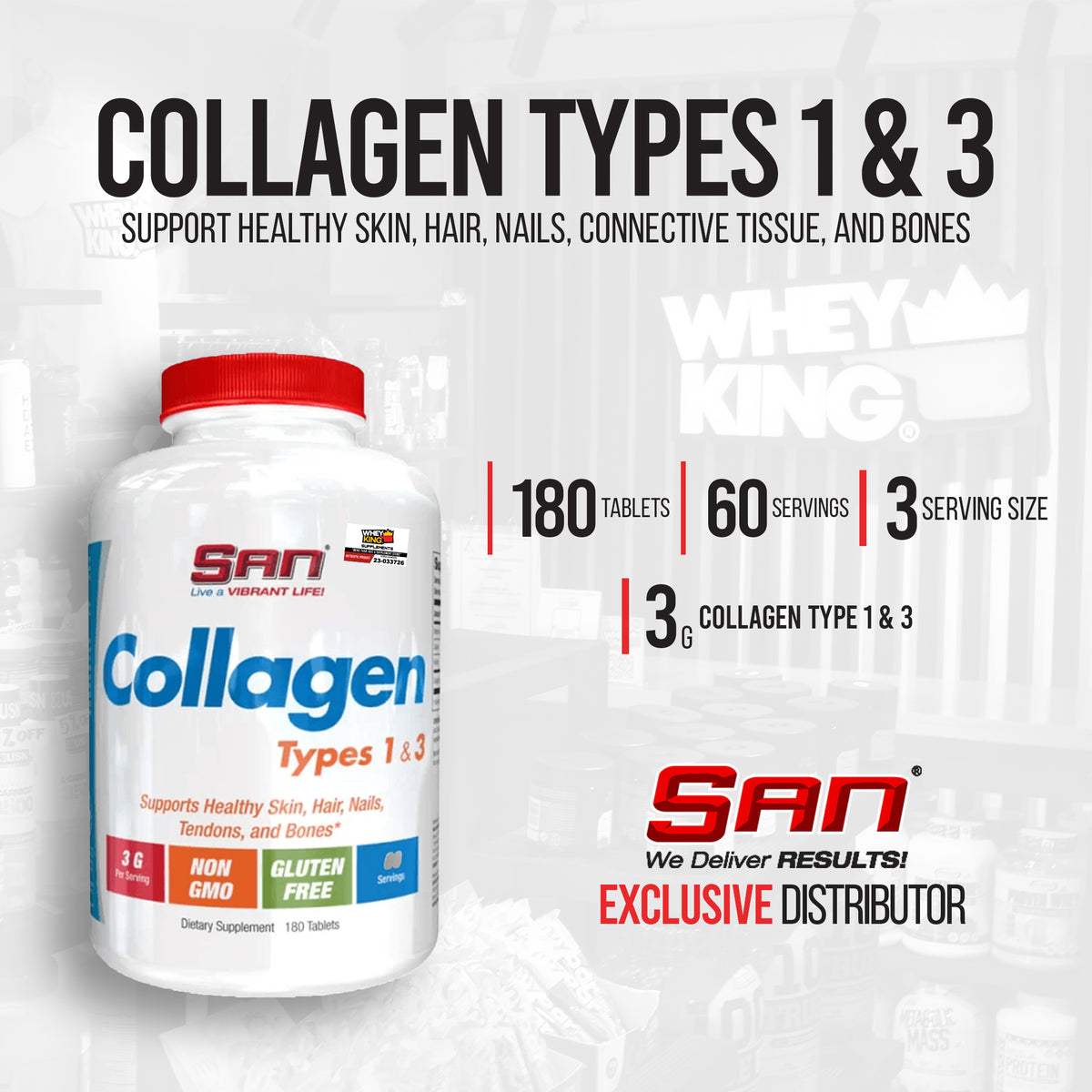 San Nutrition - Collagen Type 1 & 3 Tablet — Whey King Supplements