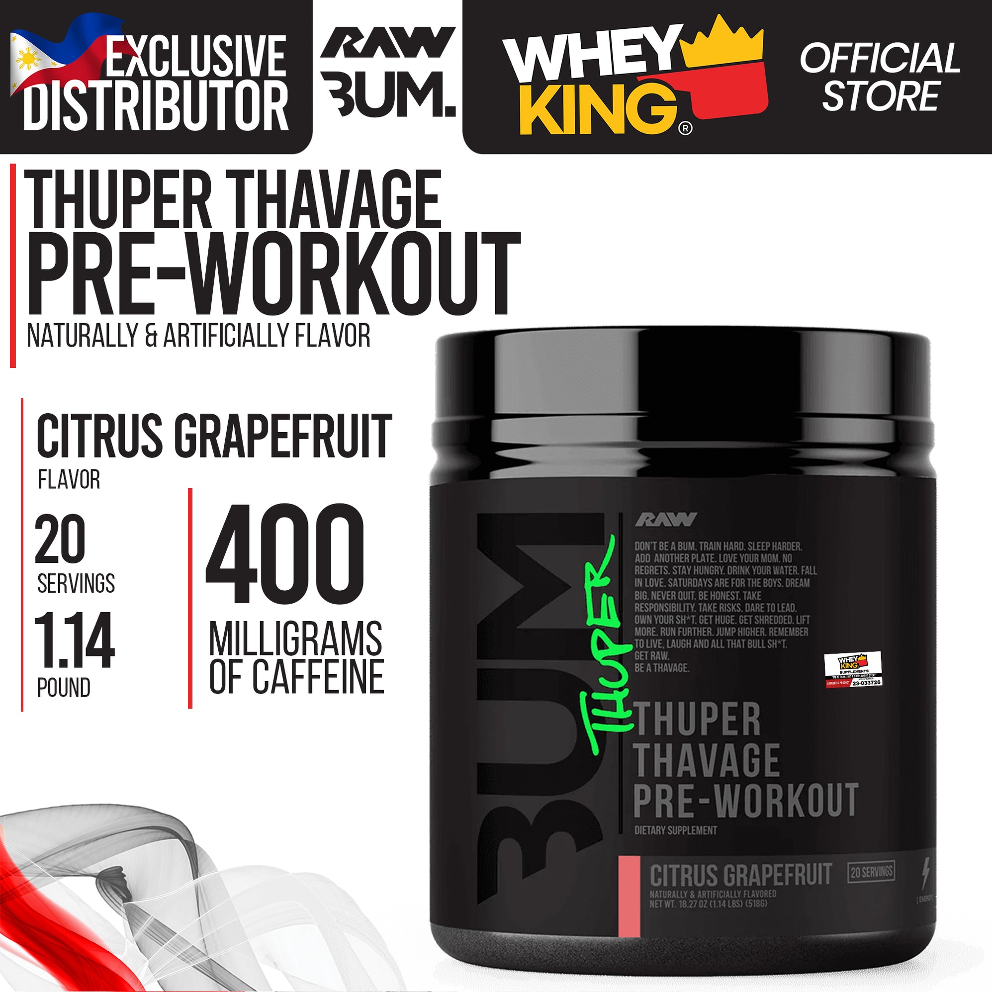 RAW Nutrition | CBUM - Thuper Thavage Pre-Workout — Whey King Supplements