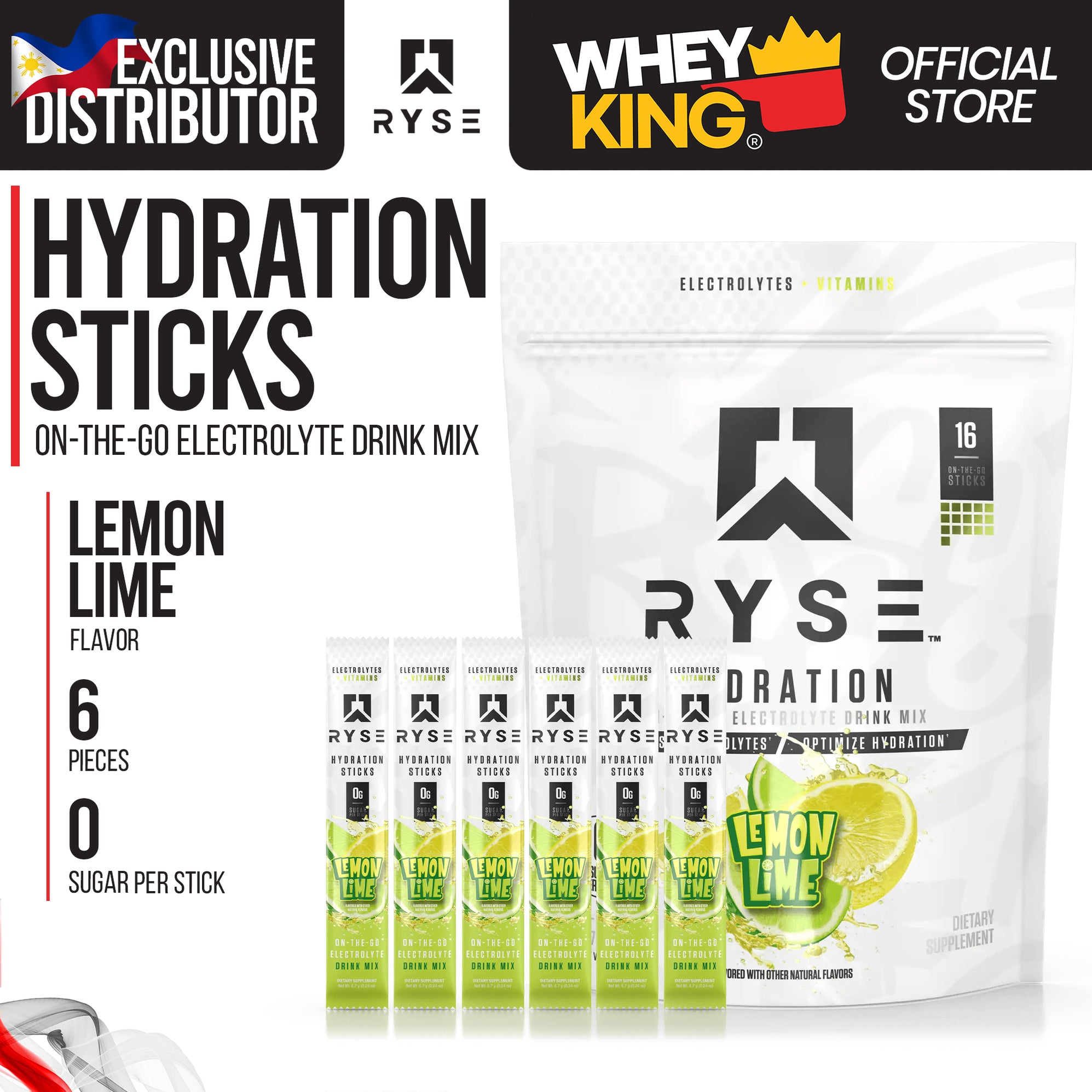 RYSE Hydration Sticks Hydration & Electrolytes - 6pcs — Whey King ...