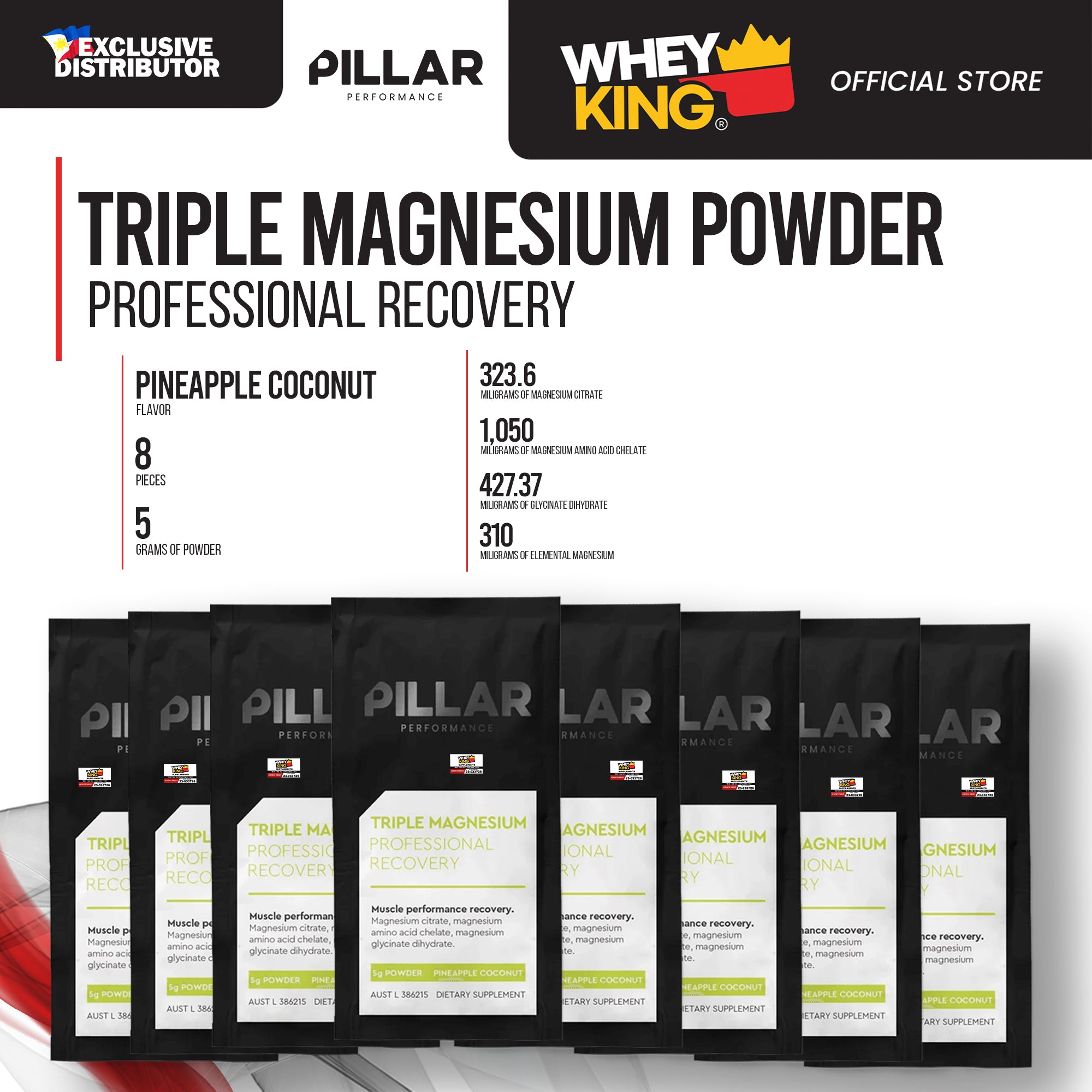Pillar Performance Triple Magnesium 8 Sachet — Whey King Supplements