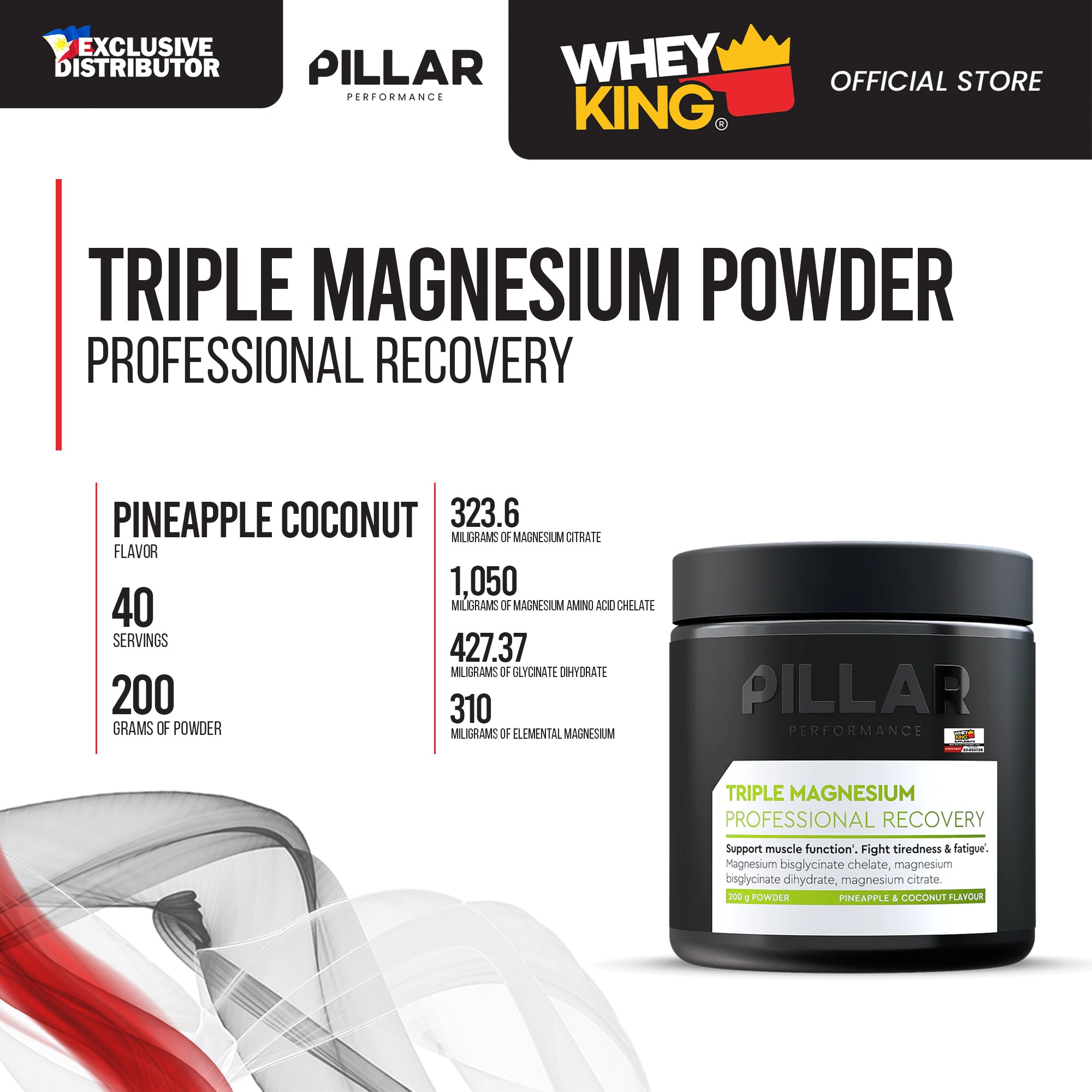 Pillar Performance Triple Magnesium Powder - 200g — Whey King Supplements