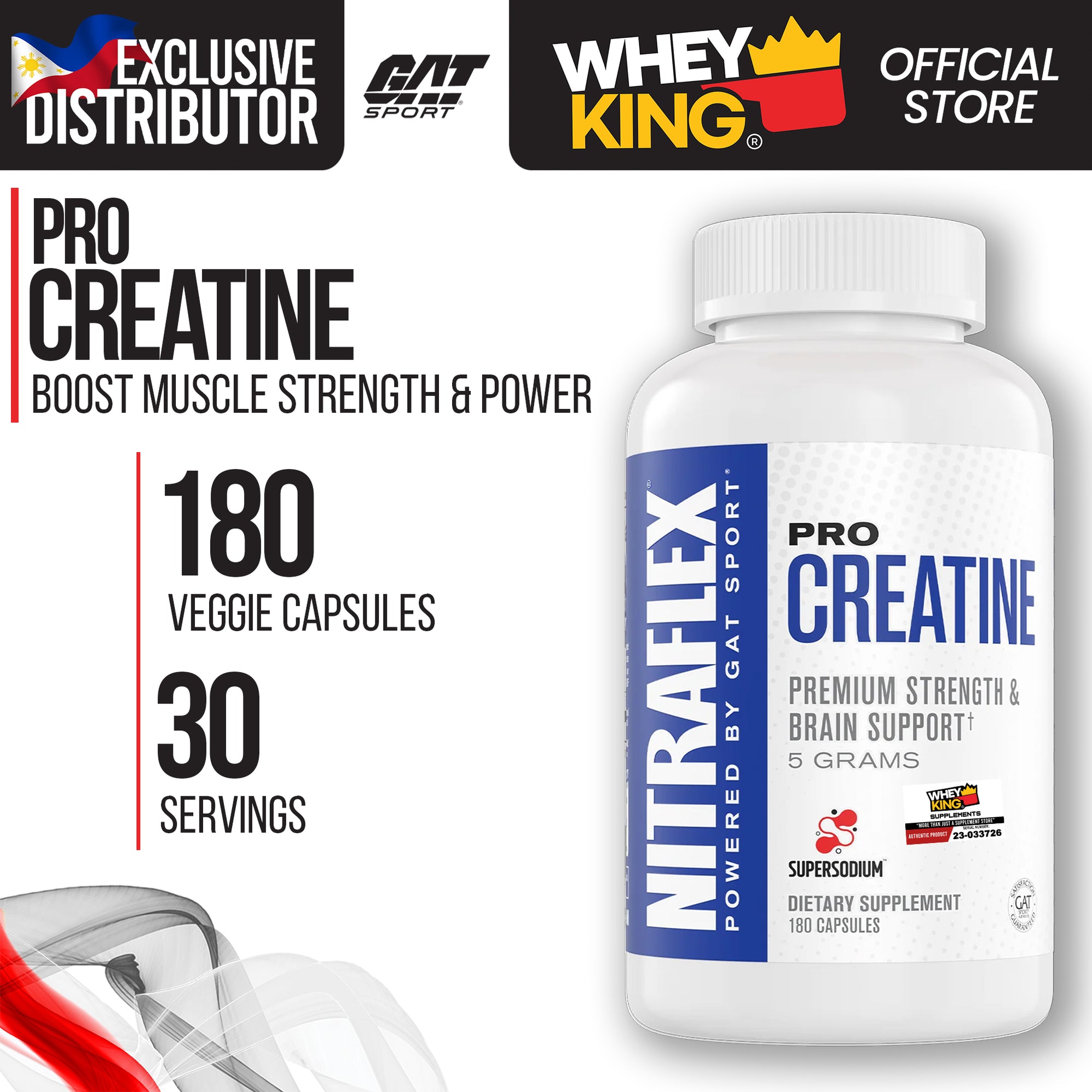 Gat Sports Nitraflex Pro Creatine 180 capsule — Whey King Supplements