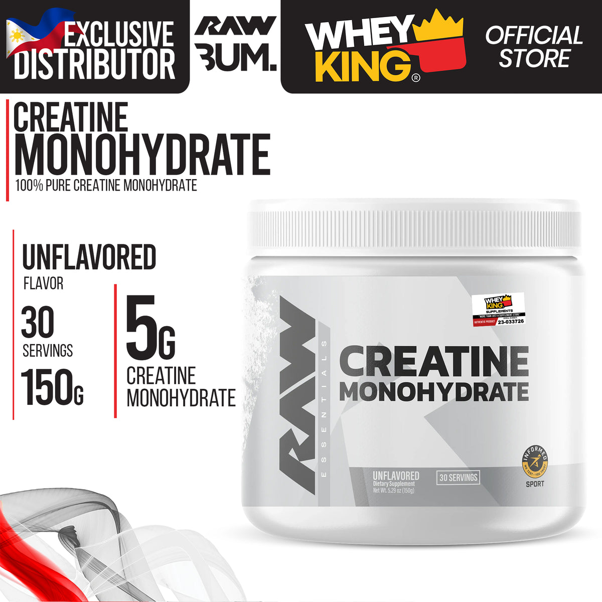 RAW Cbum Creatine Monohydrate 150grams — Whey King Supplements