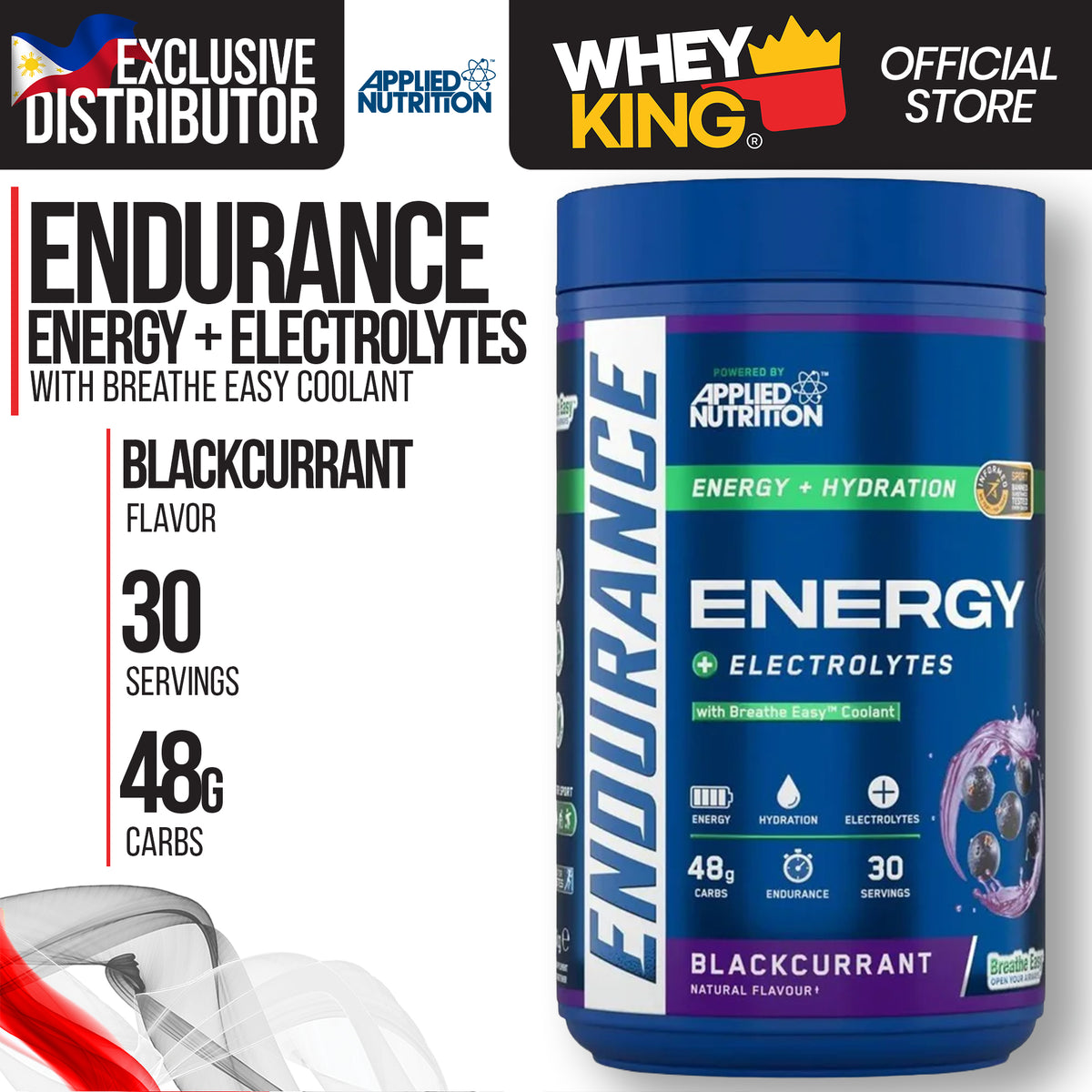 Applied Nutrition Endurance Energy + Hydration Breath 1.5kg — Whey King ...